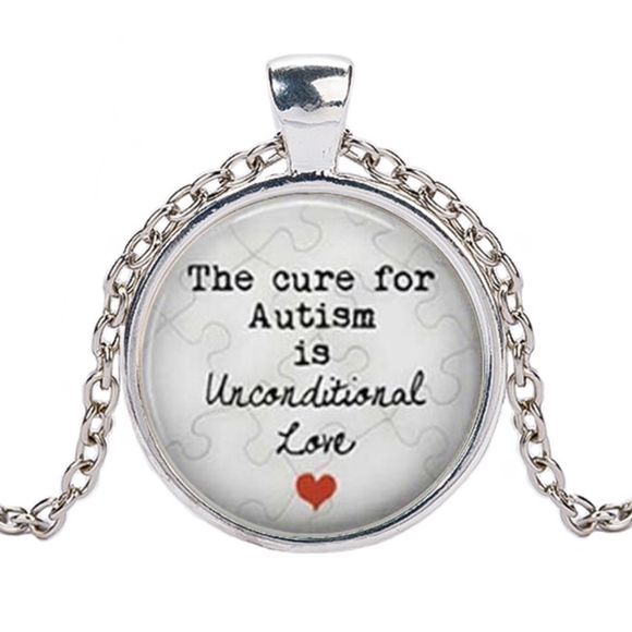 Jewelry | Autism Awareness Round Glass Cabochon Necklace | Poshmark